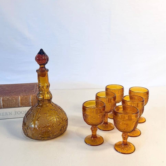 Unique Vintage | Dining | Vintage Amber Tiara Indiana Amber Sandwich ...